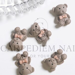 10pcs - Resin 3D Teddy Bear Charms for Nail Art Decorations - Etsy