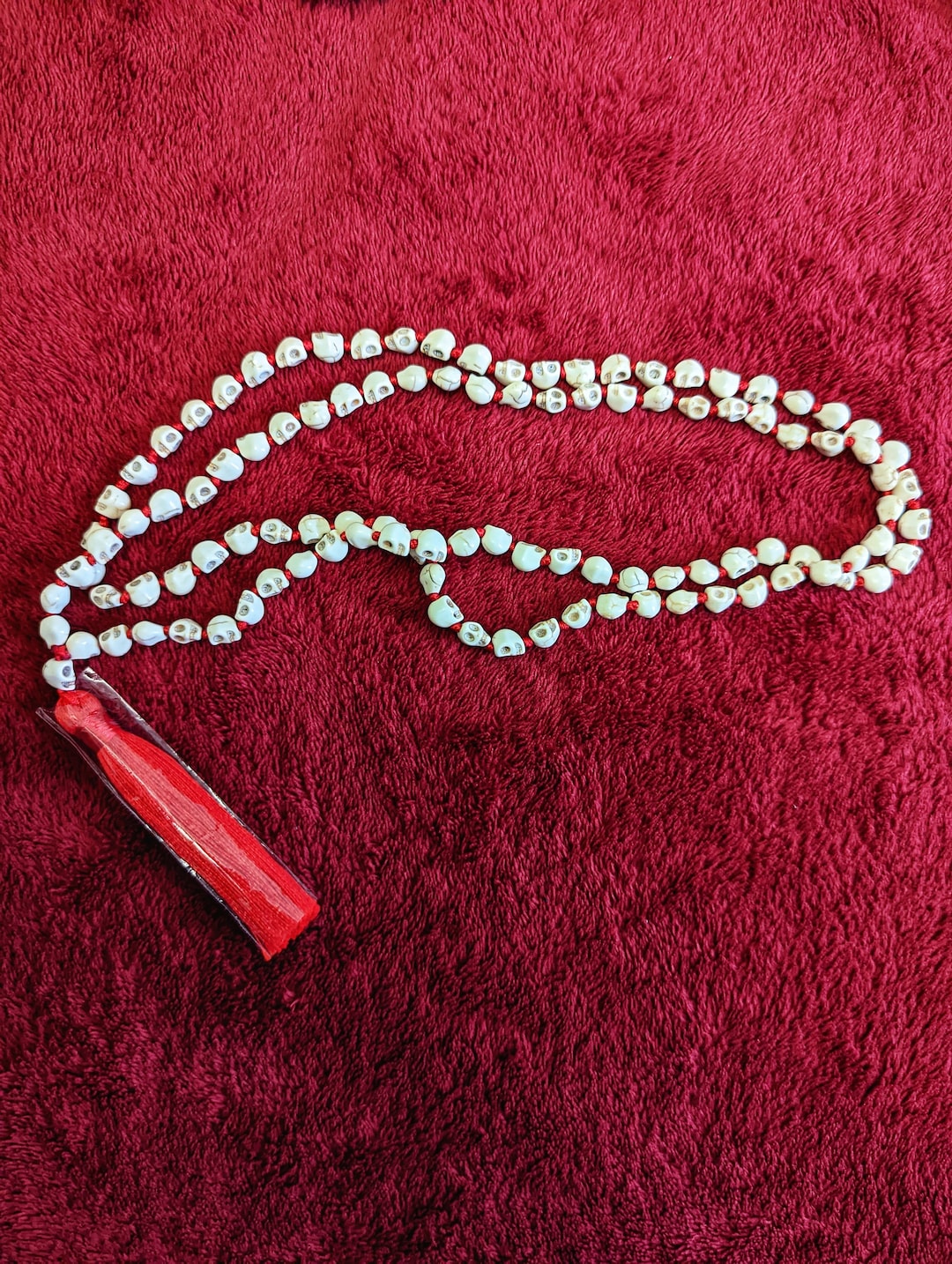 108 White Skull Mala : Prayer Beads, Prayer Mala Beads, Kali Necklace ...