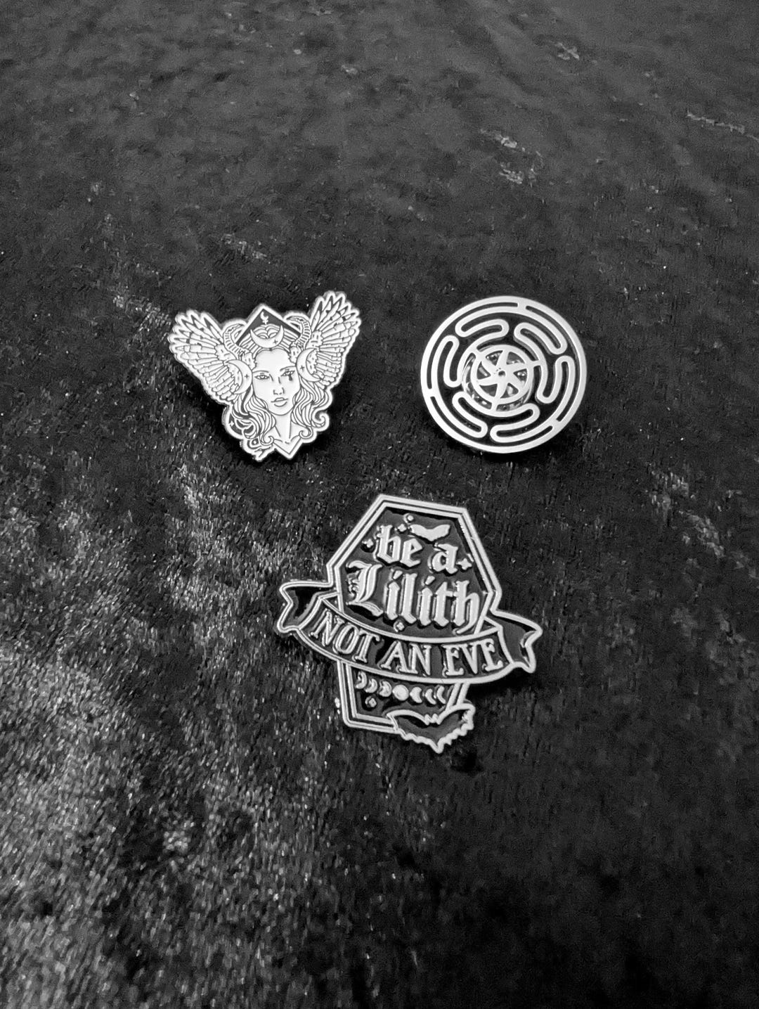 Lilith Enamel Pin: Dark Mother, Occult Amulet, Witchcraft Brooch, Dark ...