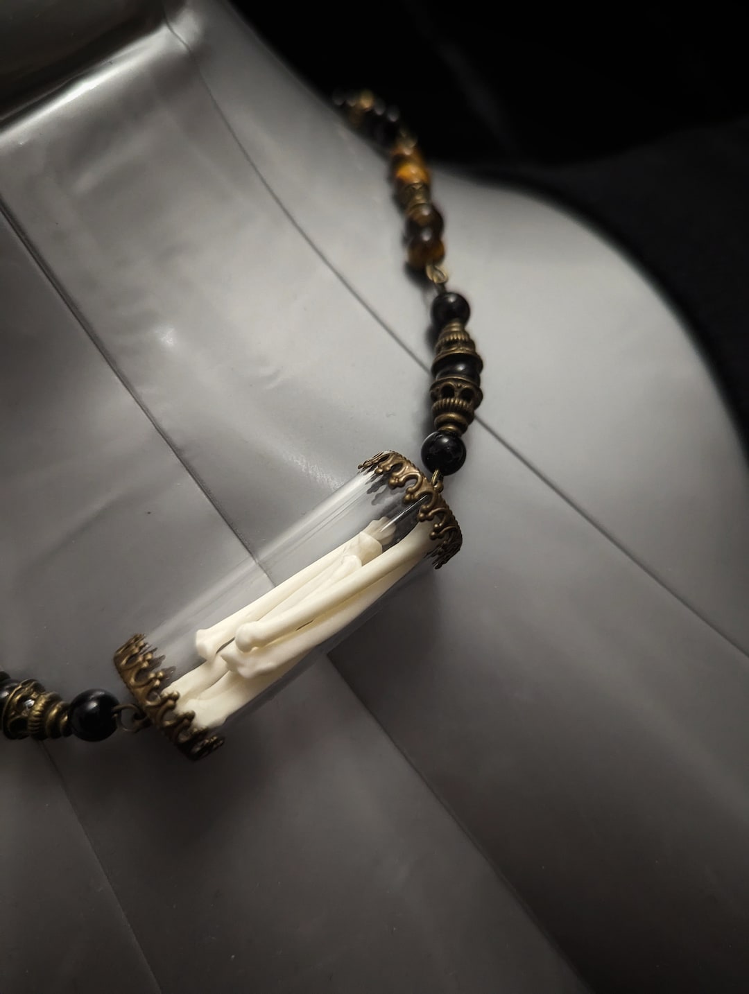 Curio Vial Necklace II : Fox Bones, Real Animal Bones Necklace ...