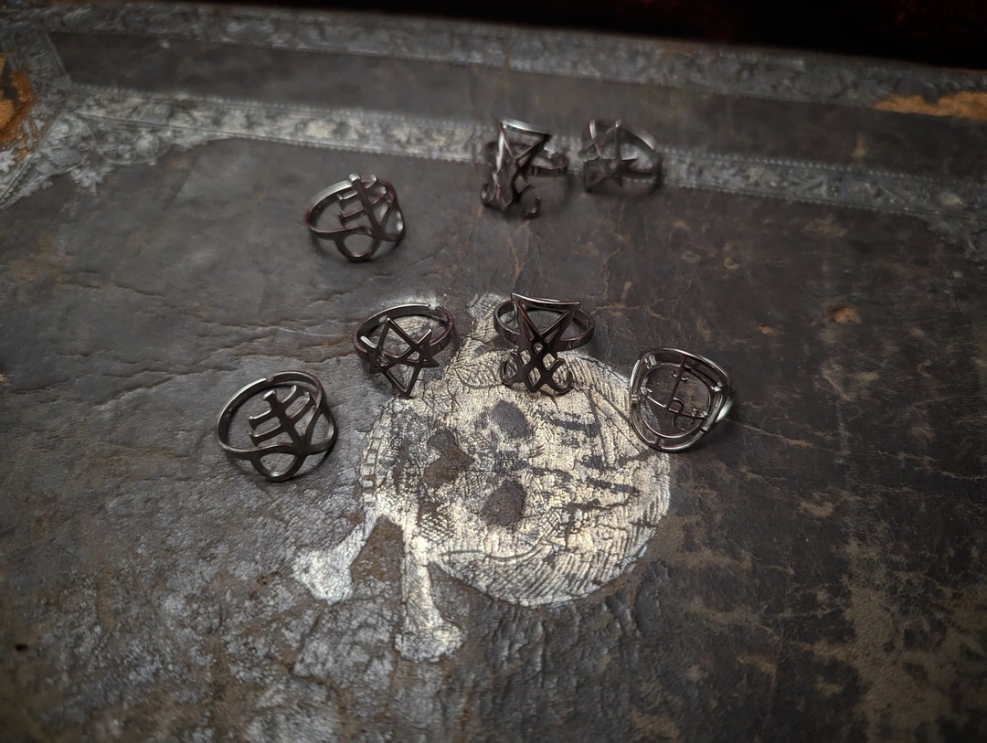 Lilith, Lucifer : RINGS, Thelema, Leviathan, Sigil, Adjustable Rings ...