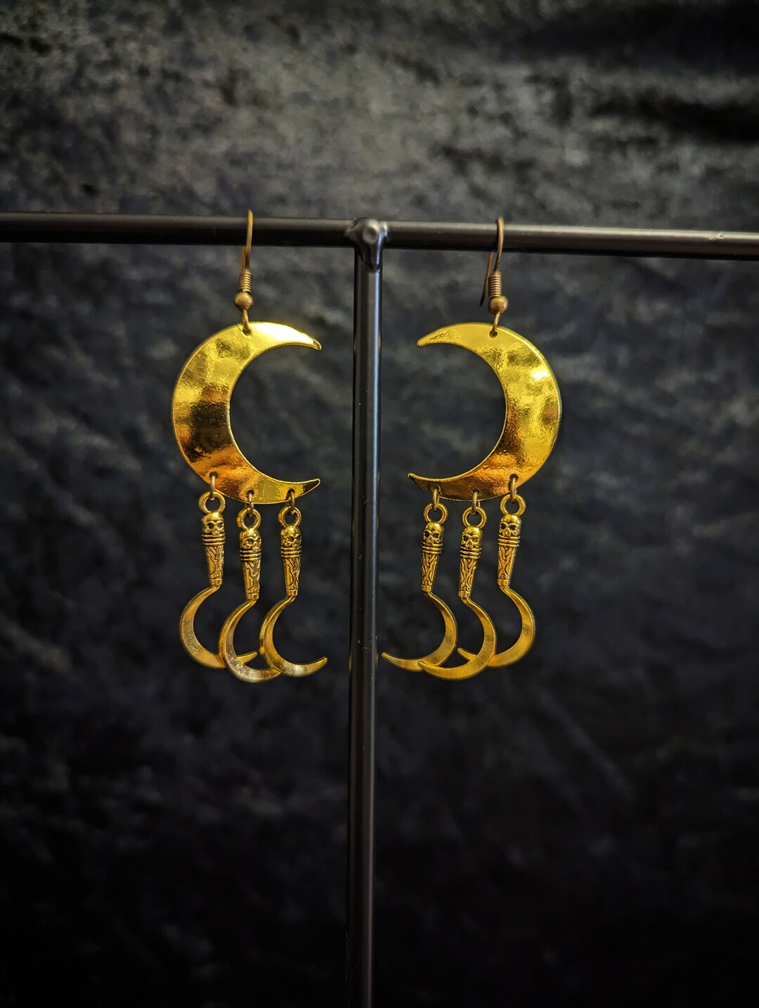 Hexentanz XVI : Moon Earrings, Left Hand Path Occult Witchcraft, Goth ...