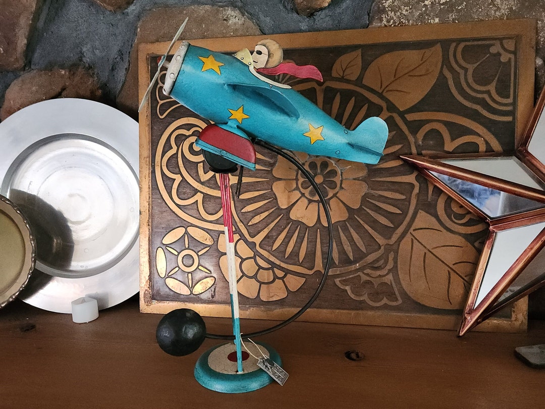 Vintage Pilot in Plane Balance Toy by AM - Etsy