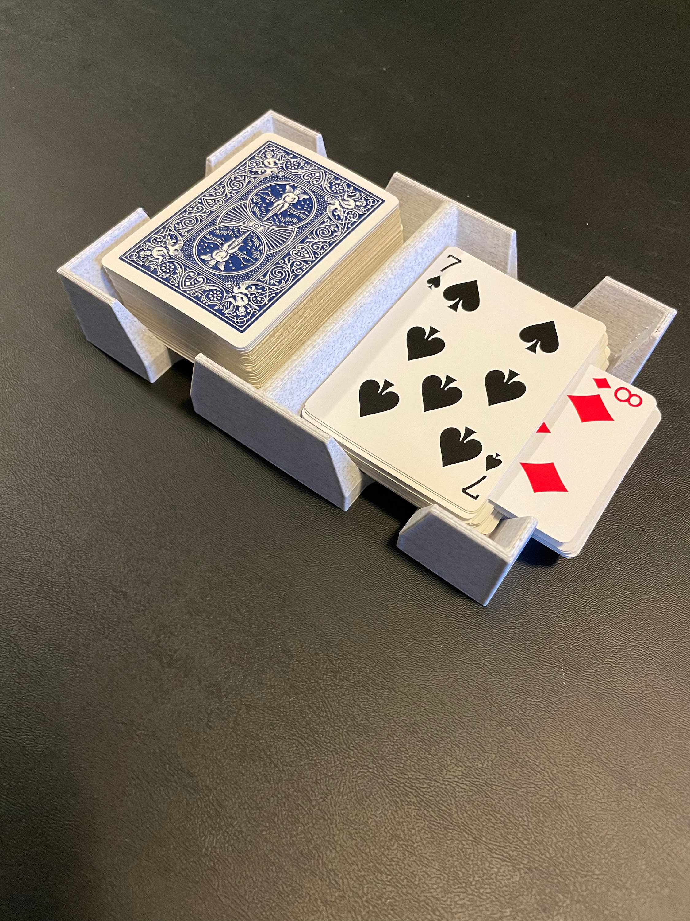 Playing Card Tray: Double Deck Draw and Discard Holder for Canasta, Uno ...
