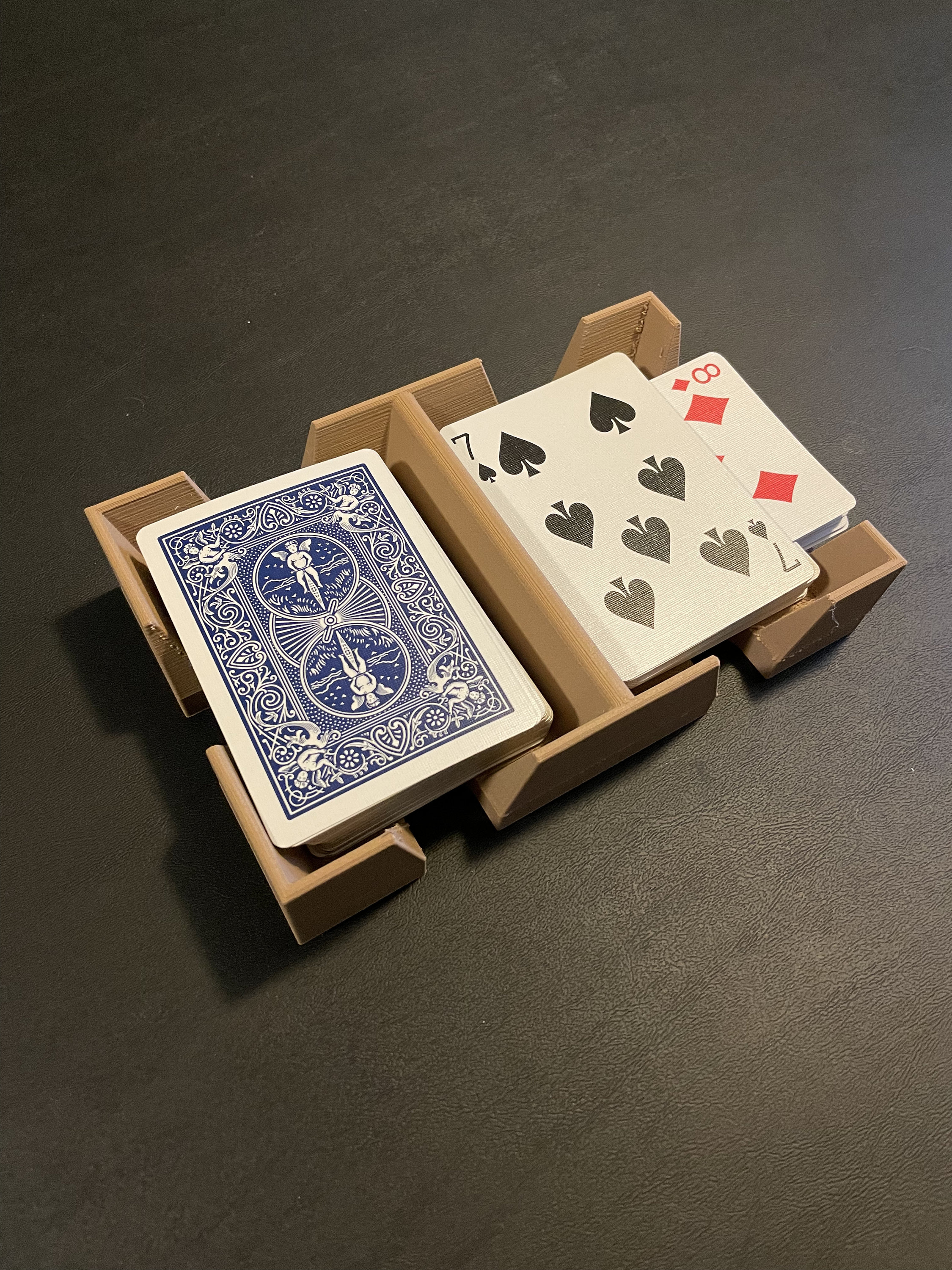 Playing Card Tray: Double Deck Draw and Discard Holder for Canasta, Uno ...