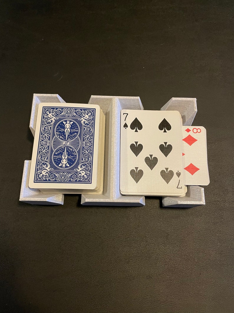 Playing Card Tray: Double Deck Draw and Discard Holder for Canasta, Uno ...