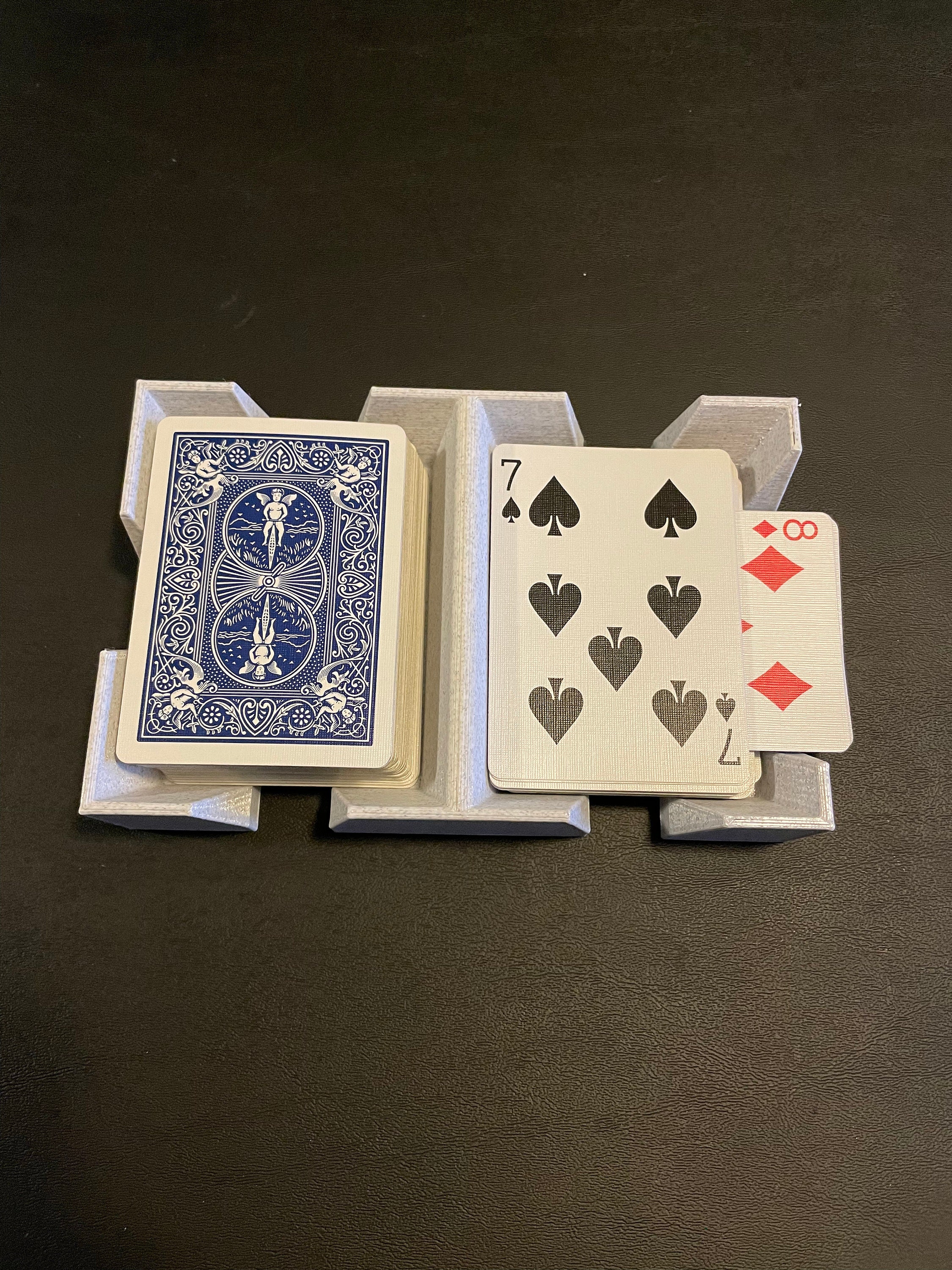 Playing Card Tray: Double Deck Draw and Discard Holder for Canasta, Uno ...