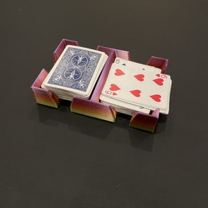 Playing Card Tray: Double Deck Draw and Discard Holder for Canasta, Uno ...