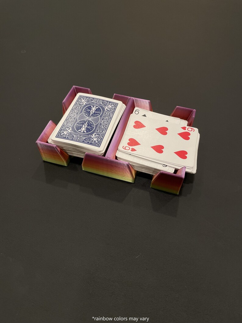 Playing Card Tray: Double Deck Draw and Discard Holder for Canasta, Uno ...