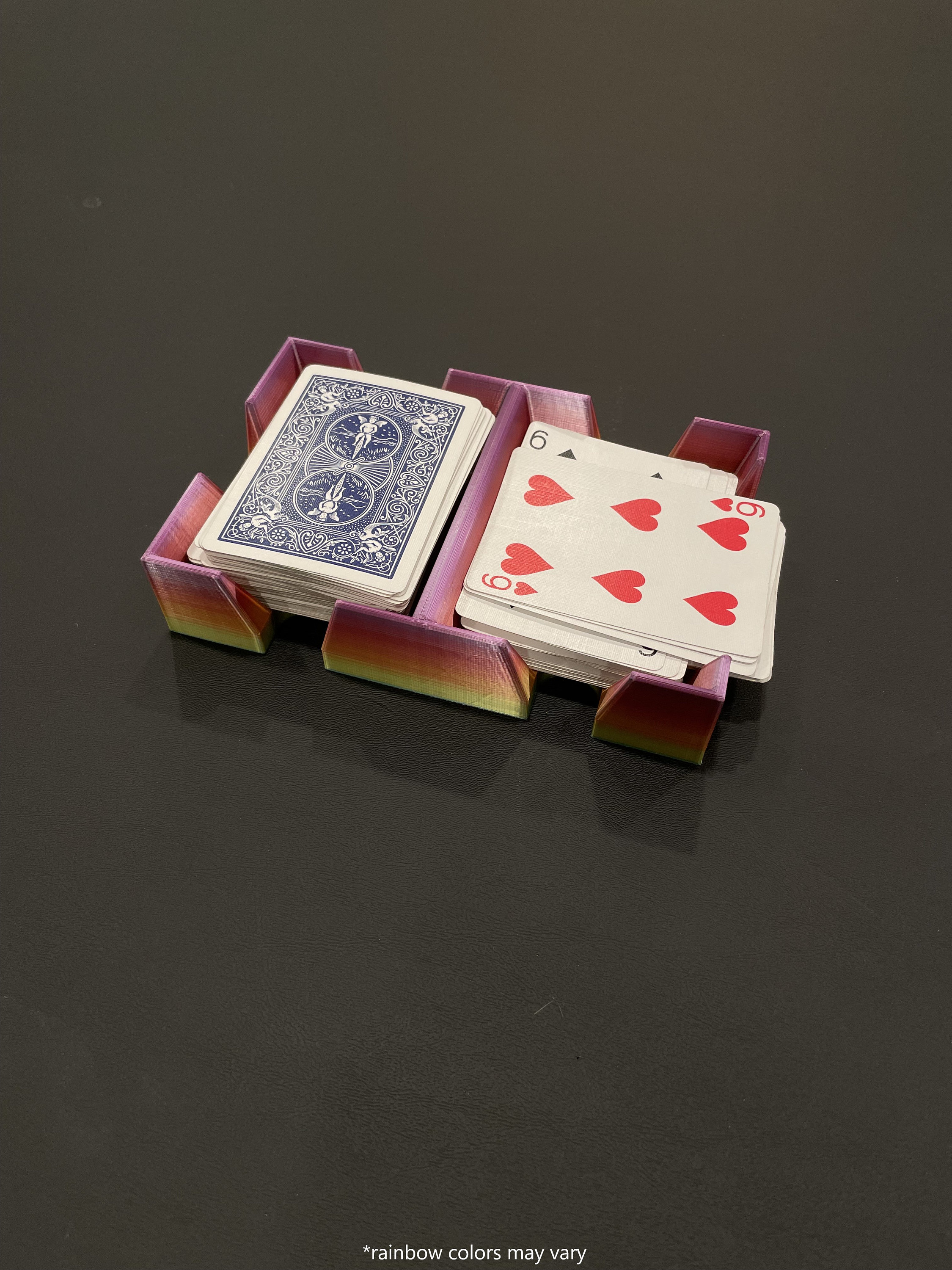 Playing Card Tray: Double Deck Draw and Discard Holder for Canasta, Uno ...