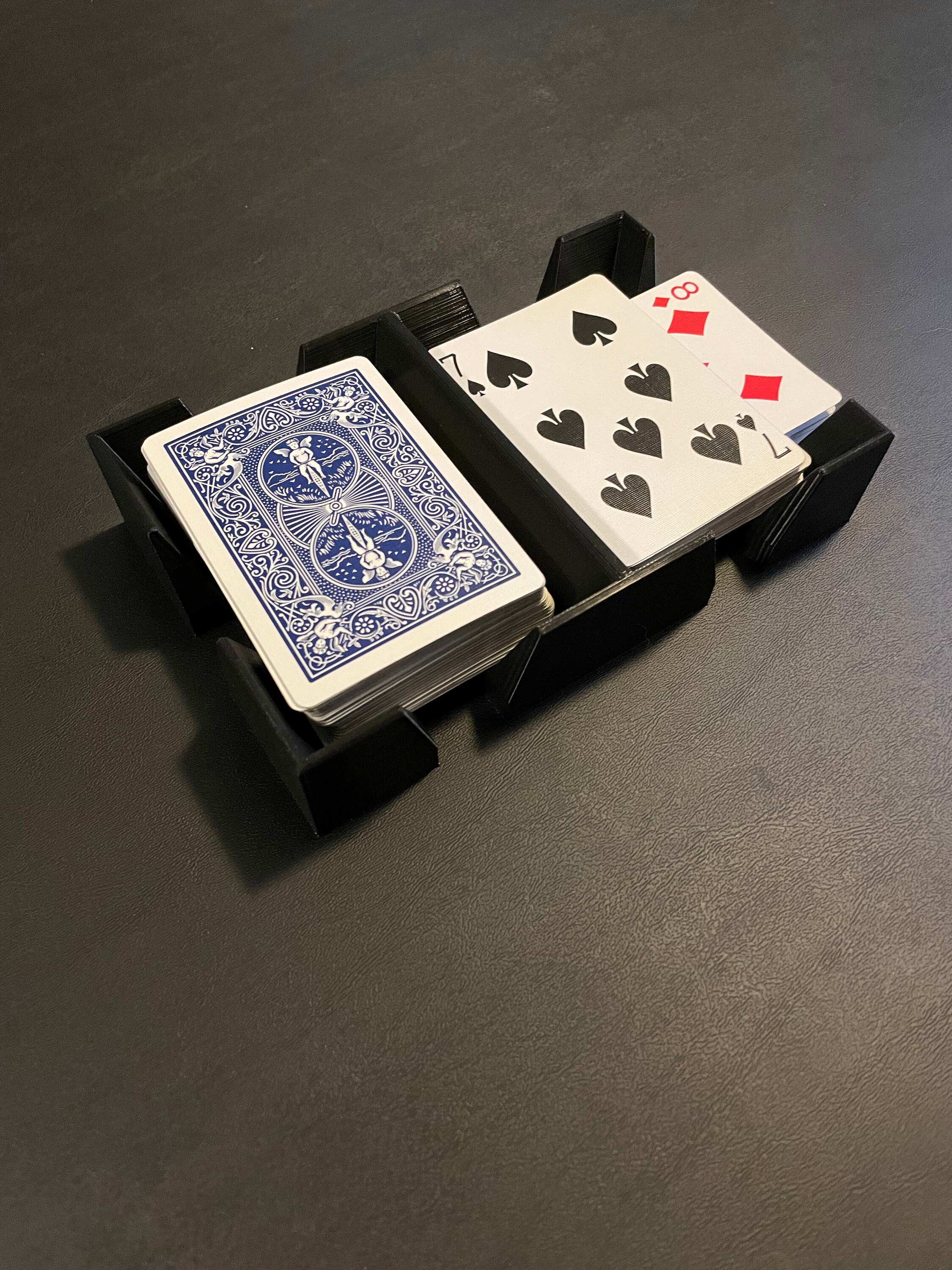 Playing Card Tray: Double Deck Draw and Discard Holder for Canasta, Uno ...
