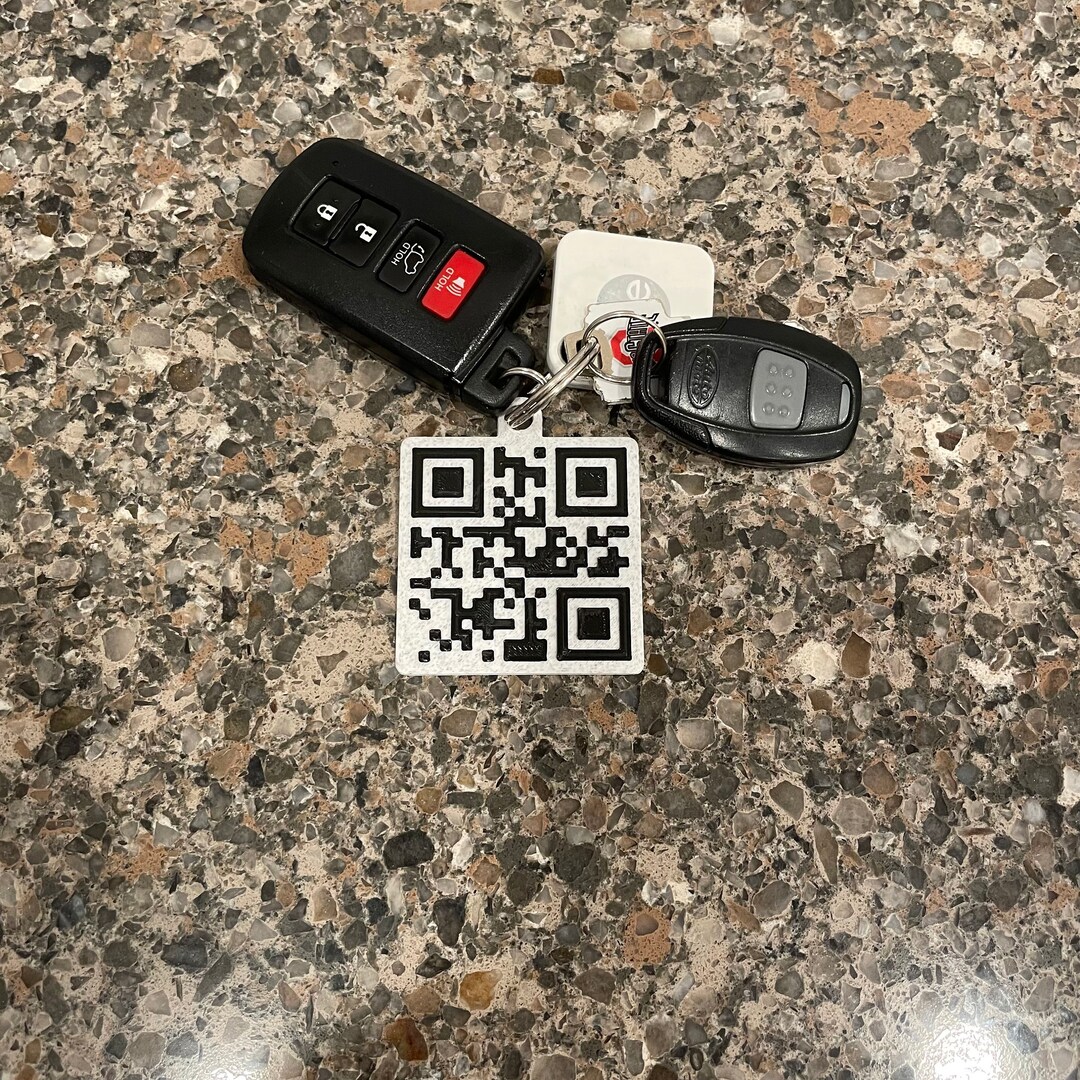 Custom QR Code Keychain - Etsy