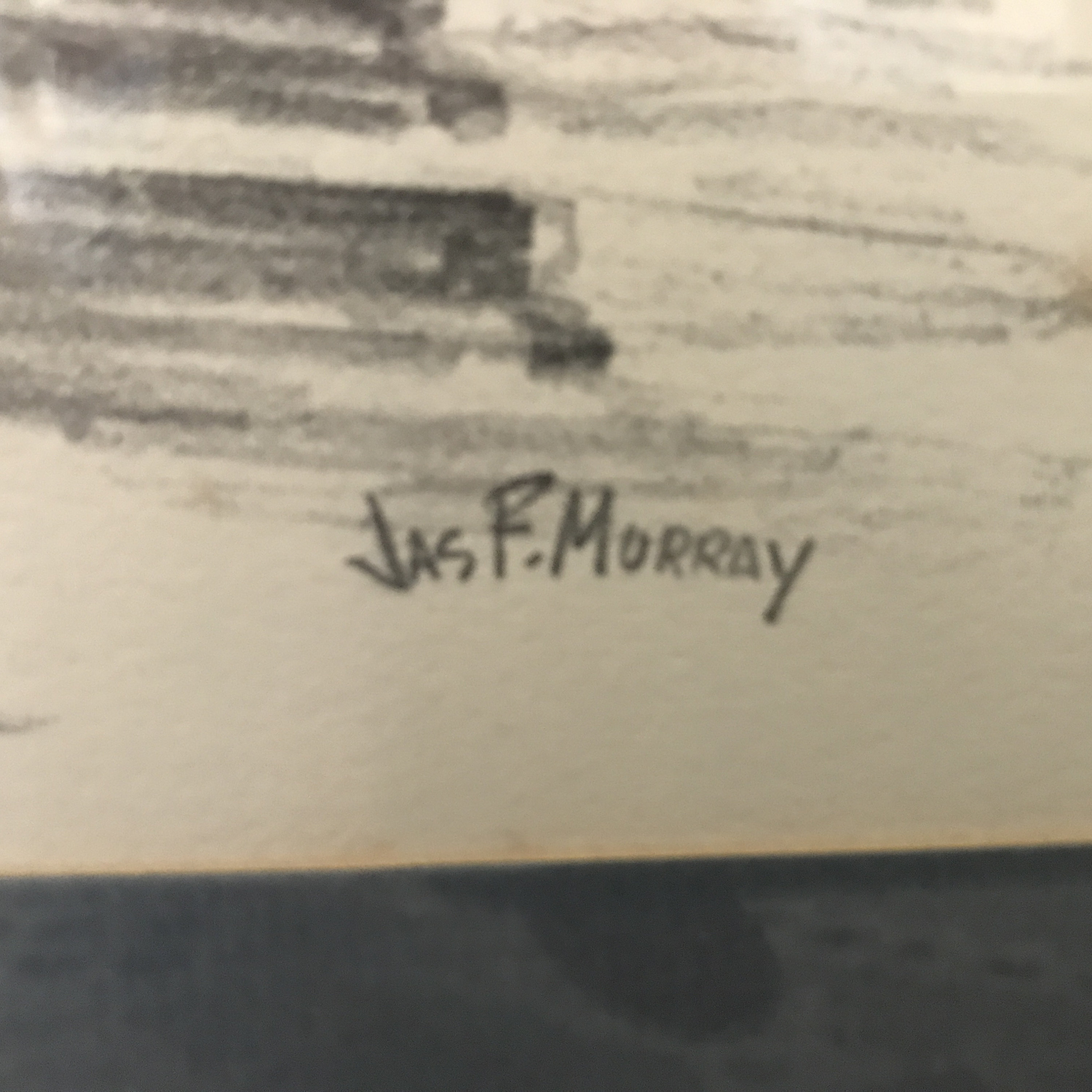 Jas F. Murray Pen and Ink Lithograph Boat in Harbor - Etsy