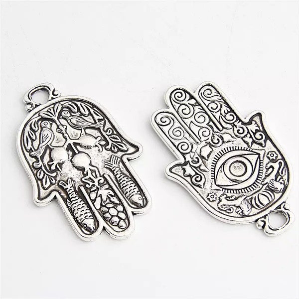 Silver Hamsa Pendant - Etsy UK