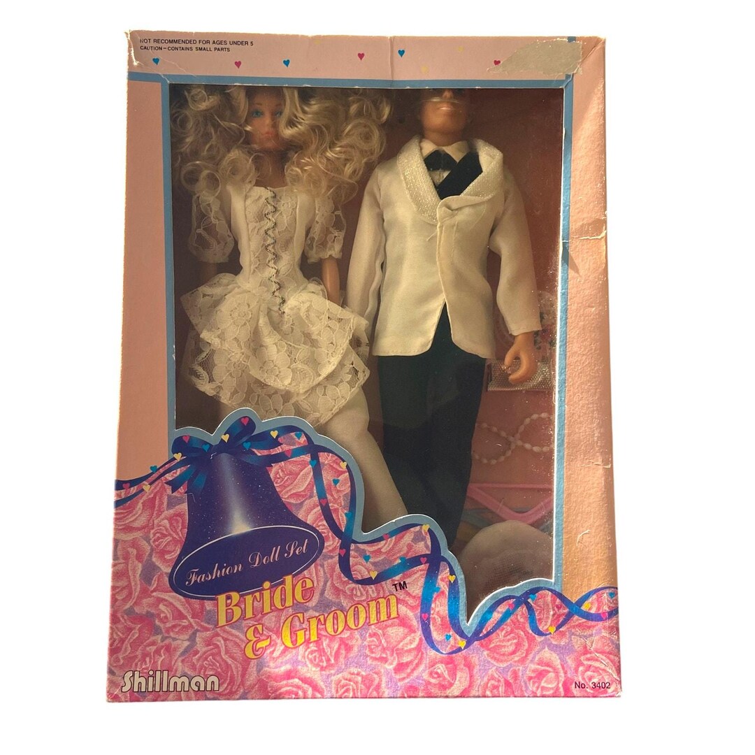 Shillman Bride & Groom Fashion Doll 1991 Vintage 3402 Original Box Blue ...