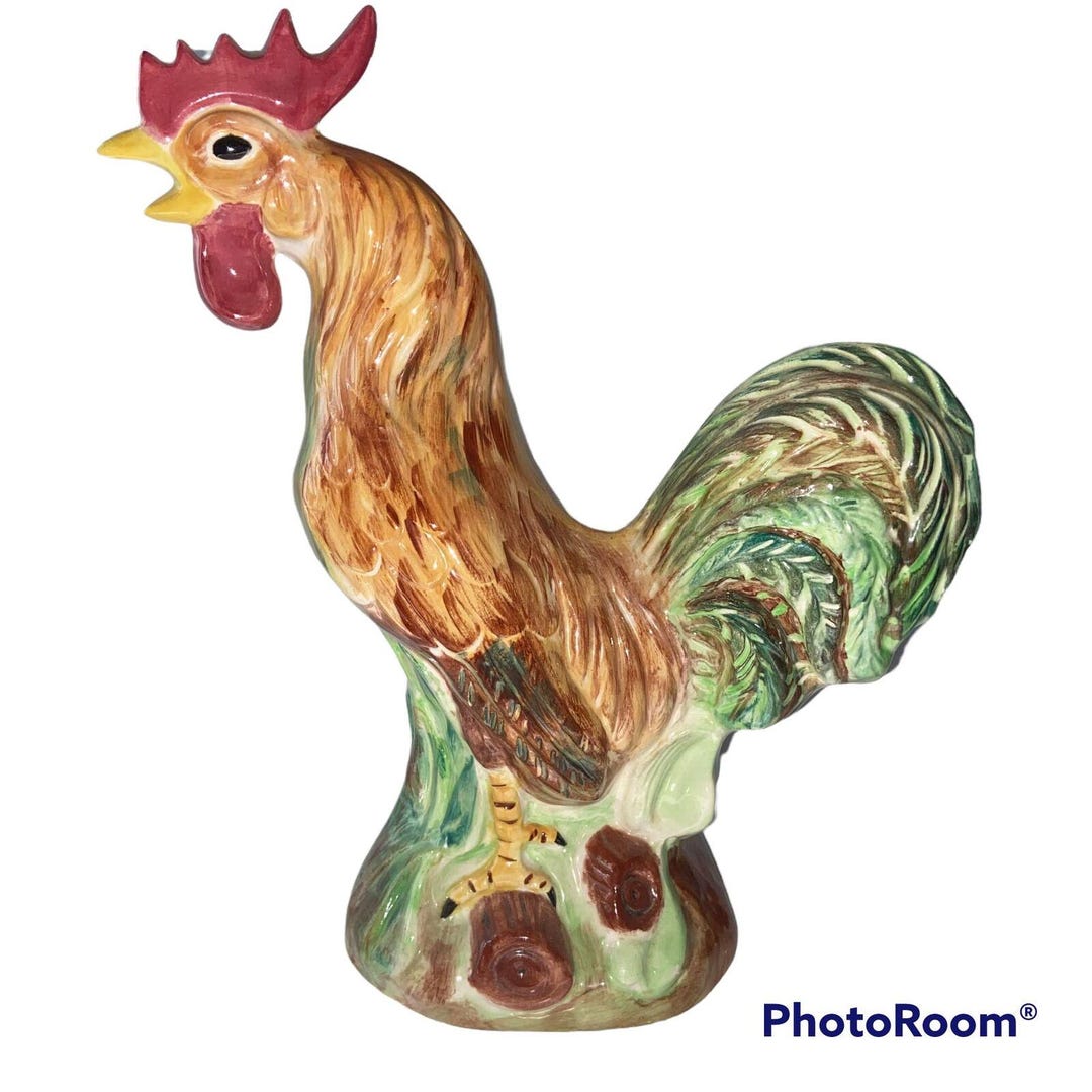 Vintage Rooster Studio Pottery Farmhouse Signed ANNE MCM Farmcore ...