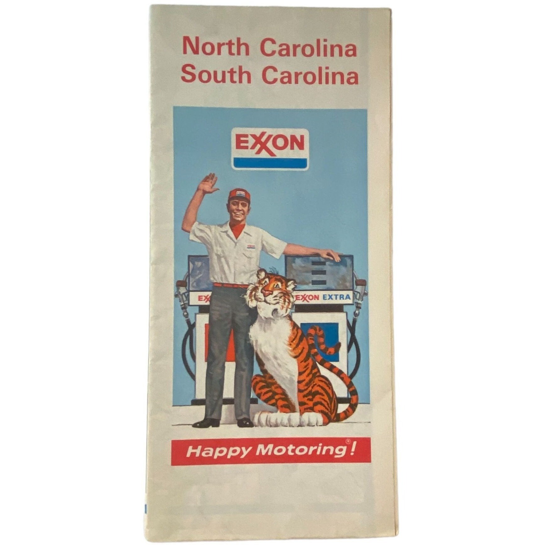North & South Carolina Map 1974 Lithographed USA Exxon HM - Etsy