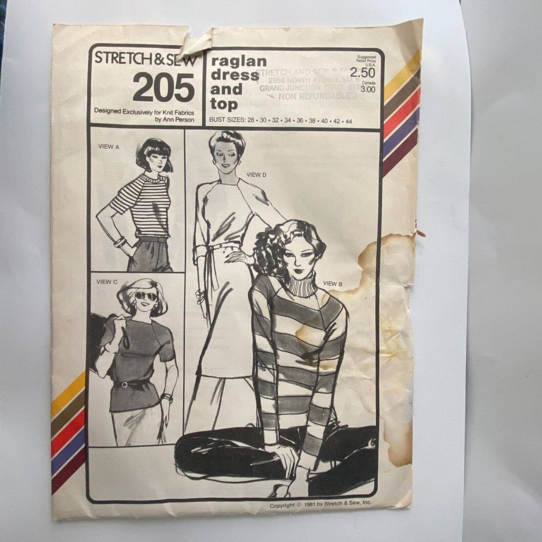 Stretch & Sew 205 Sewing Pattern 1981 Size 28-44 Vintage - Etsy