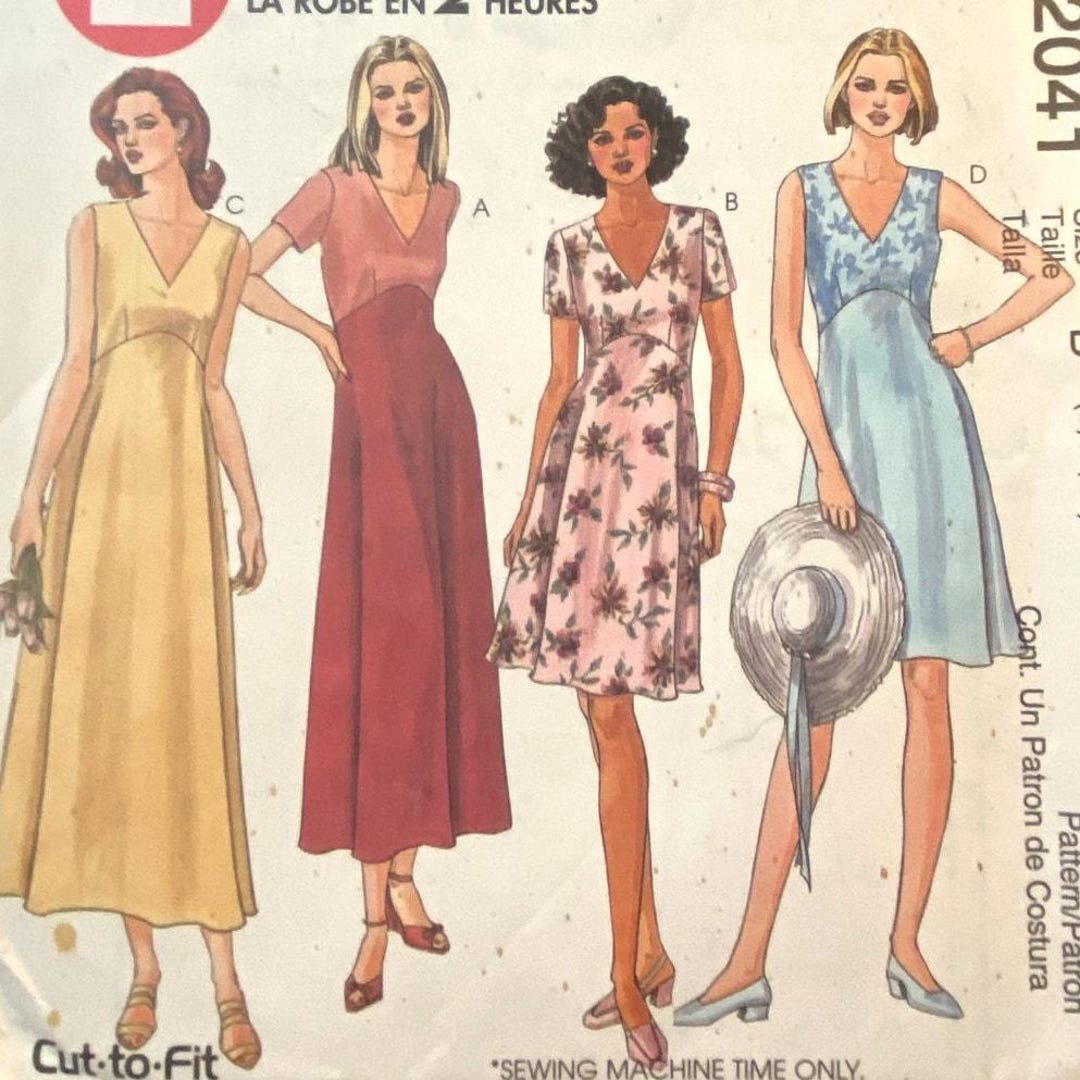 Mccalls 2041 Pattern Dress Miss B Empire Waist Back Zip Sleek Elegant ...