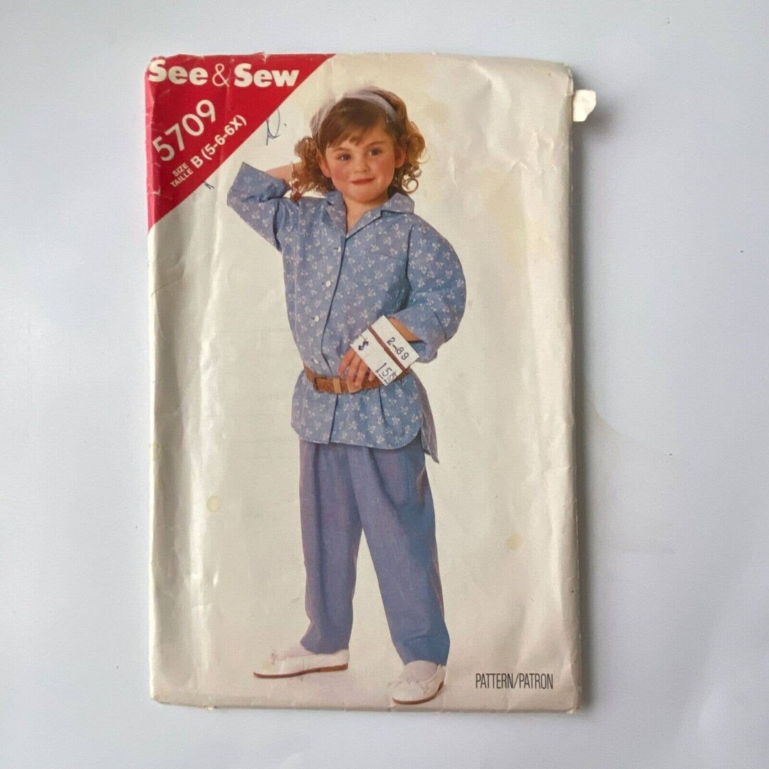 See & Sew 5709 Sewing Pattern Size 6 Shirt Pants 1987 Child Girls Top ...