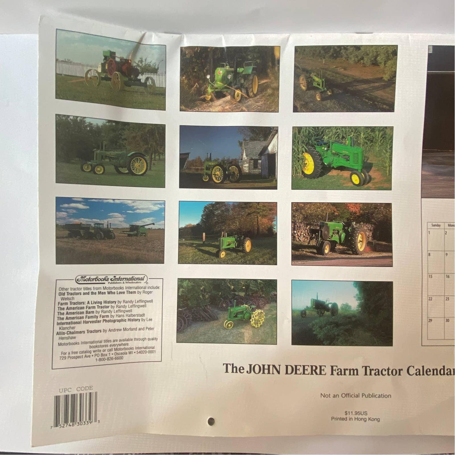 Vtg John Deere Farm Tractor Calendar 1998 Motorbooks International 11 X ...