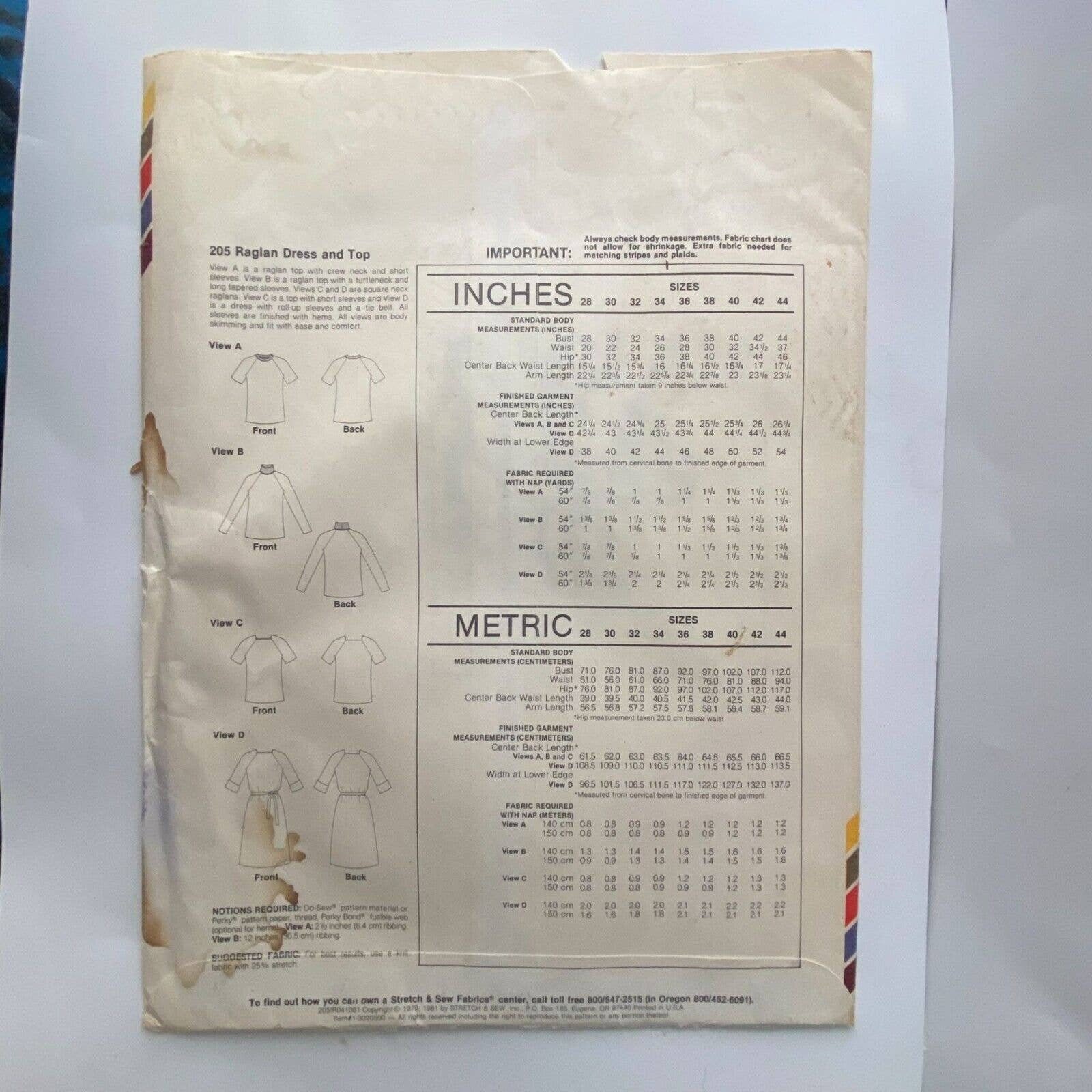 Stretch & Sew 205 Sewing Pattern 1981 Size 28-44 Vintage - Etsy