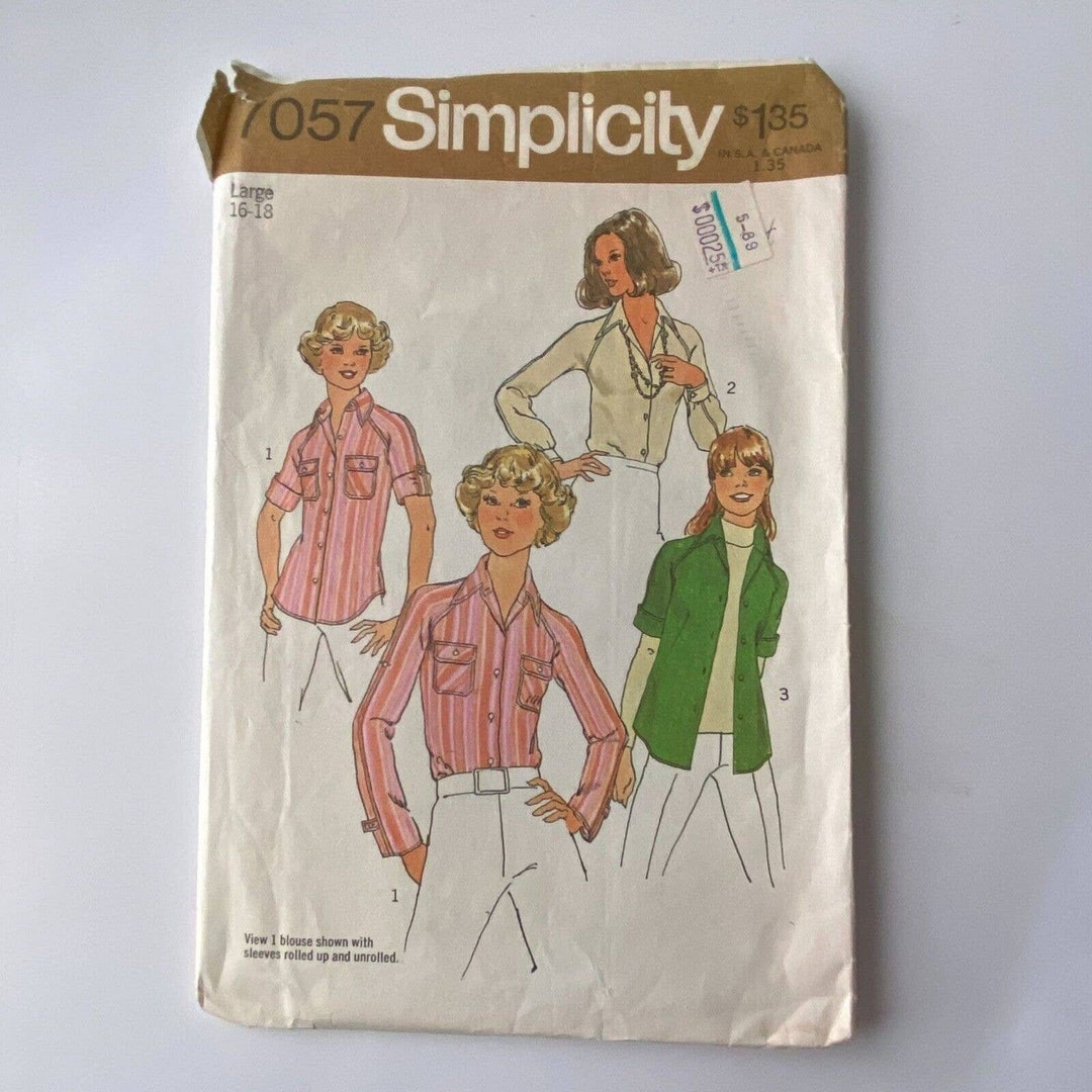 Simplicity 7057 Sewing Pattern 1975 Size 18 Bust 40 Vintage - Etsy
