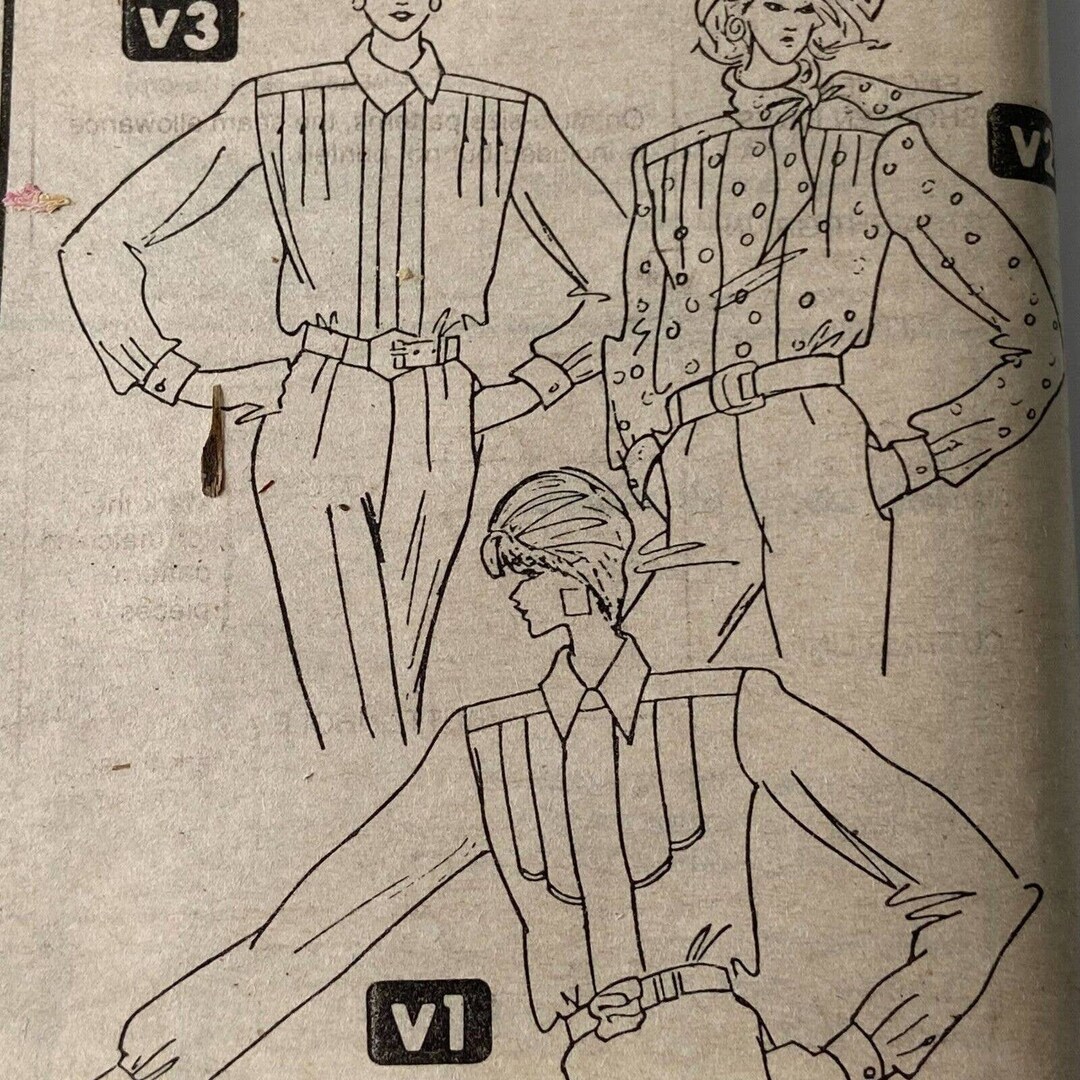 Simplicity 7232 Sewing Pattern Size 14 Blouse 1980s Misses Shirt Top ...