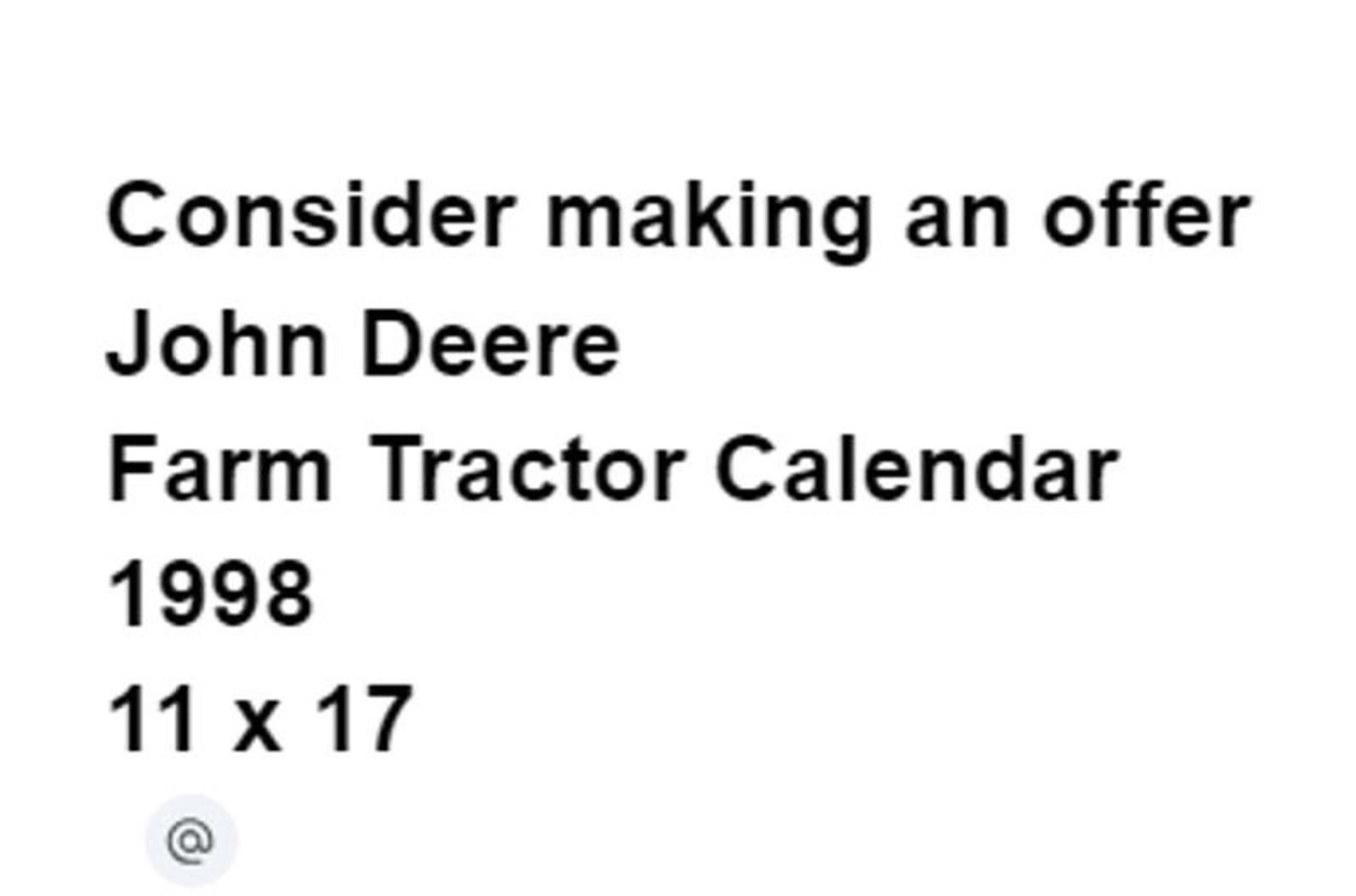 Vtg John Deere Farm Tractor Calendar 1998 Motorbooks International 11 X ...