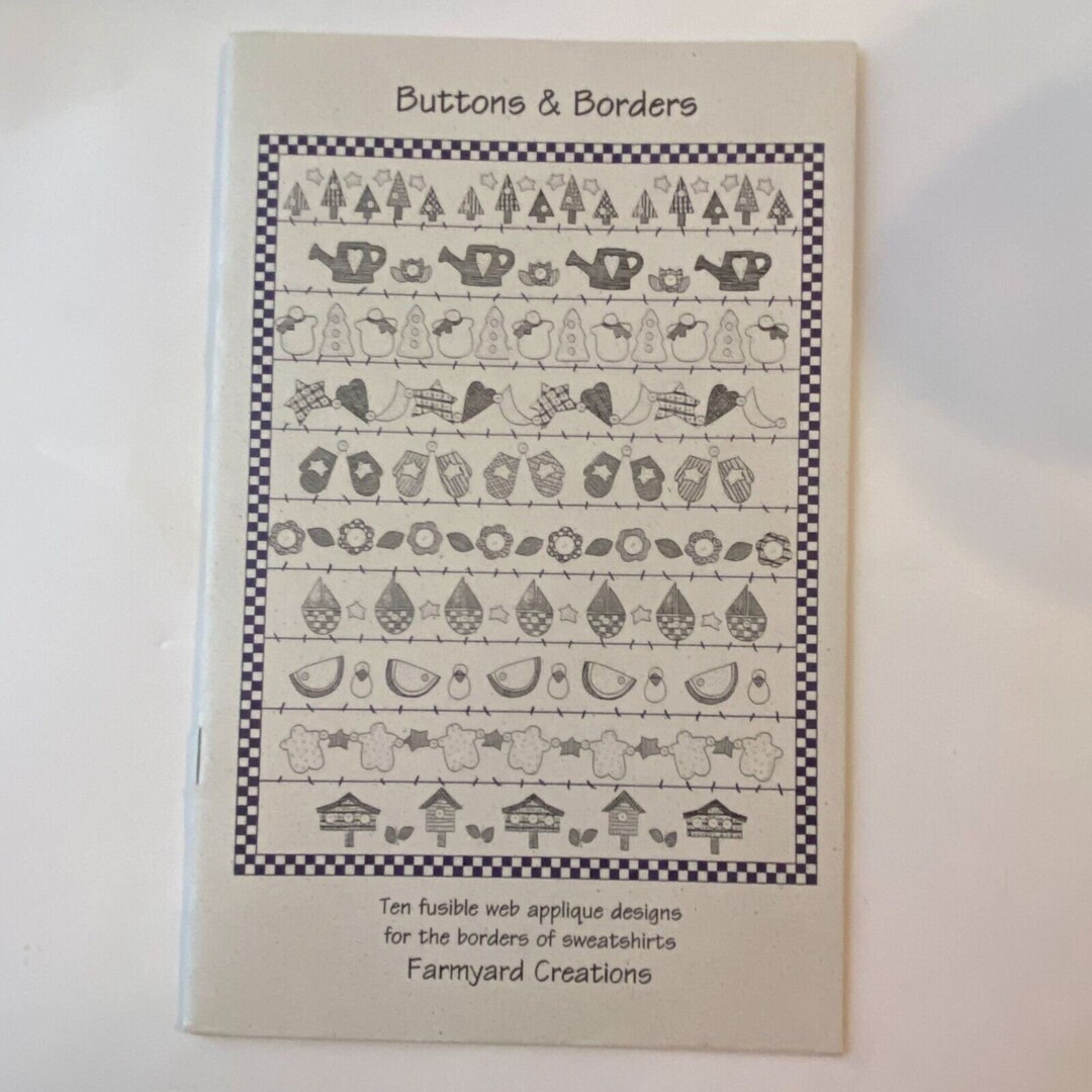 Farmyard Creations Buttons and Borders Applique Pattern 1995 Karla ...