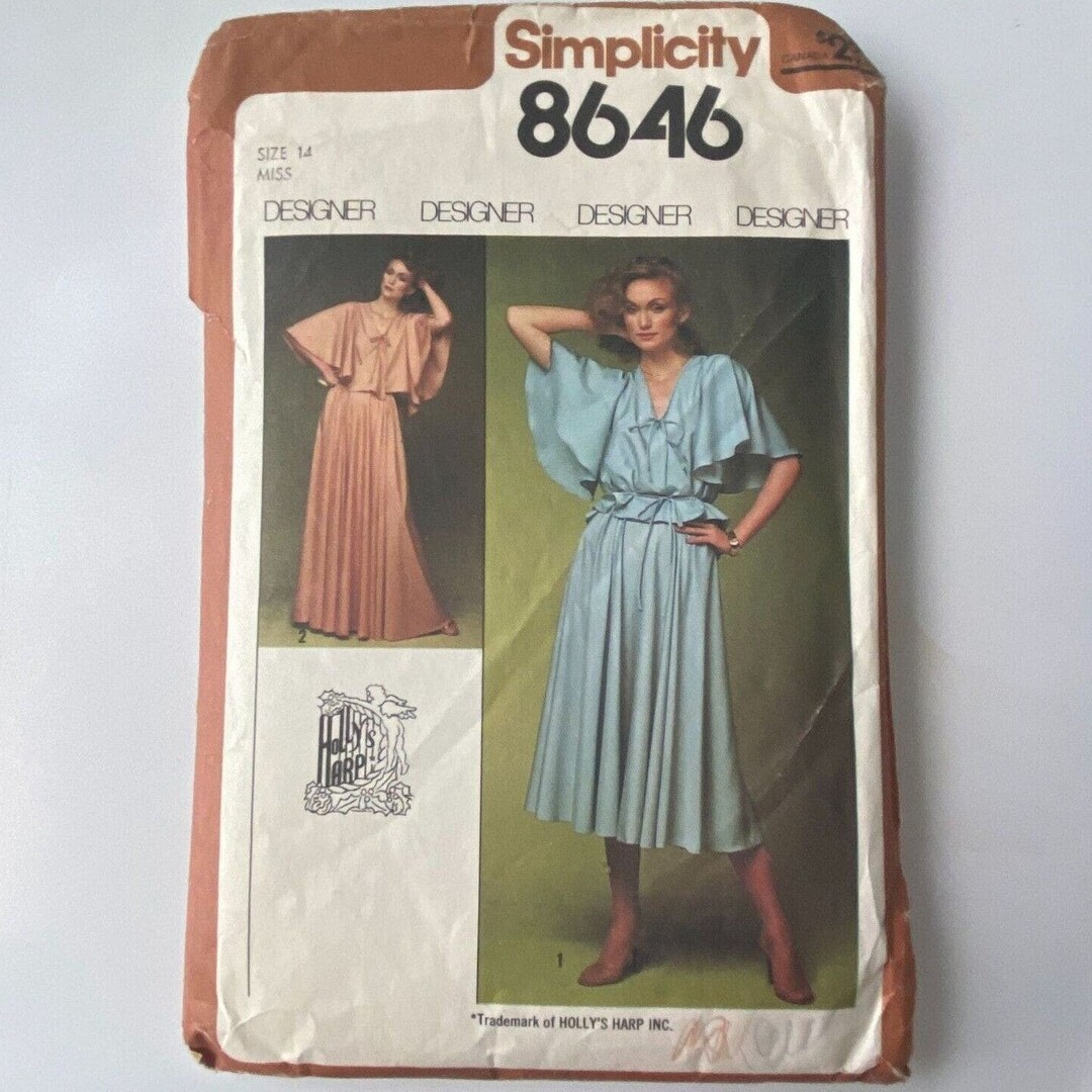 Simplicity 8646 Sewing Pattern 1978 Size 14 Bust 36 Vintage Miss ...