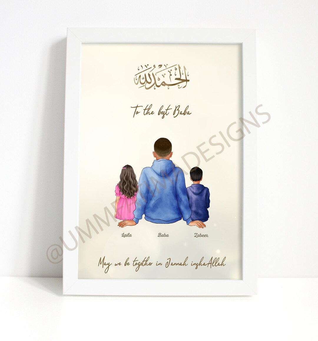Digital Faceless Islamic Portrait Custom Illustration - Etsy