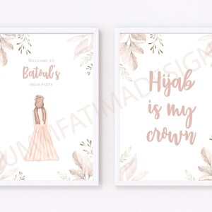 Hijab Party Welcome Poster Set | Hijab is My Crown Print | |elegant ...