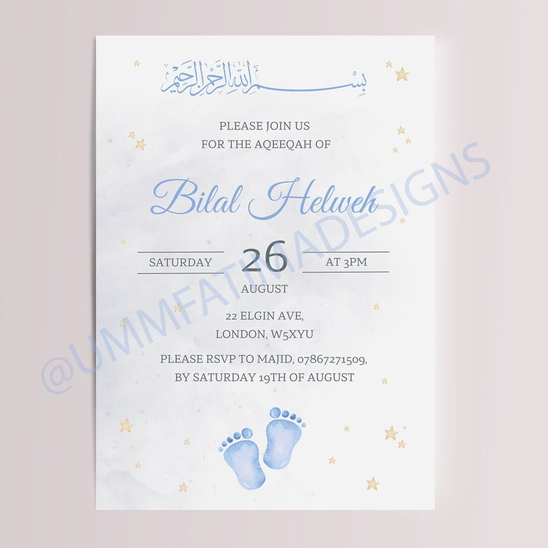 Aqeeqah Invitation Cards - Etsy