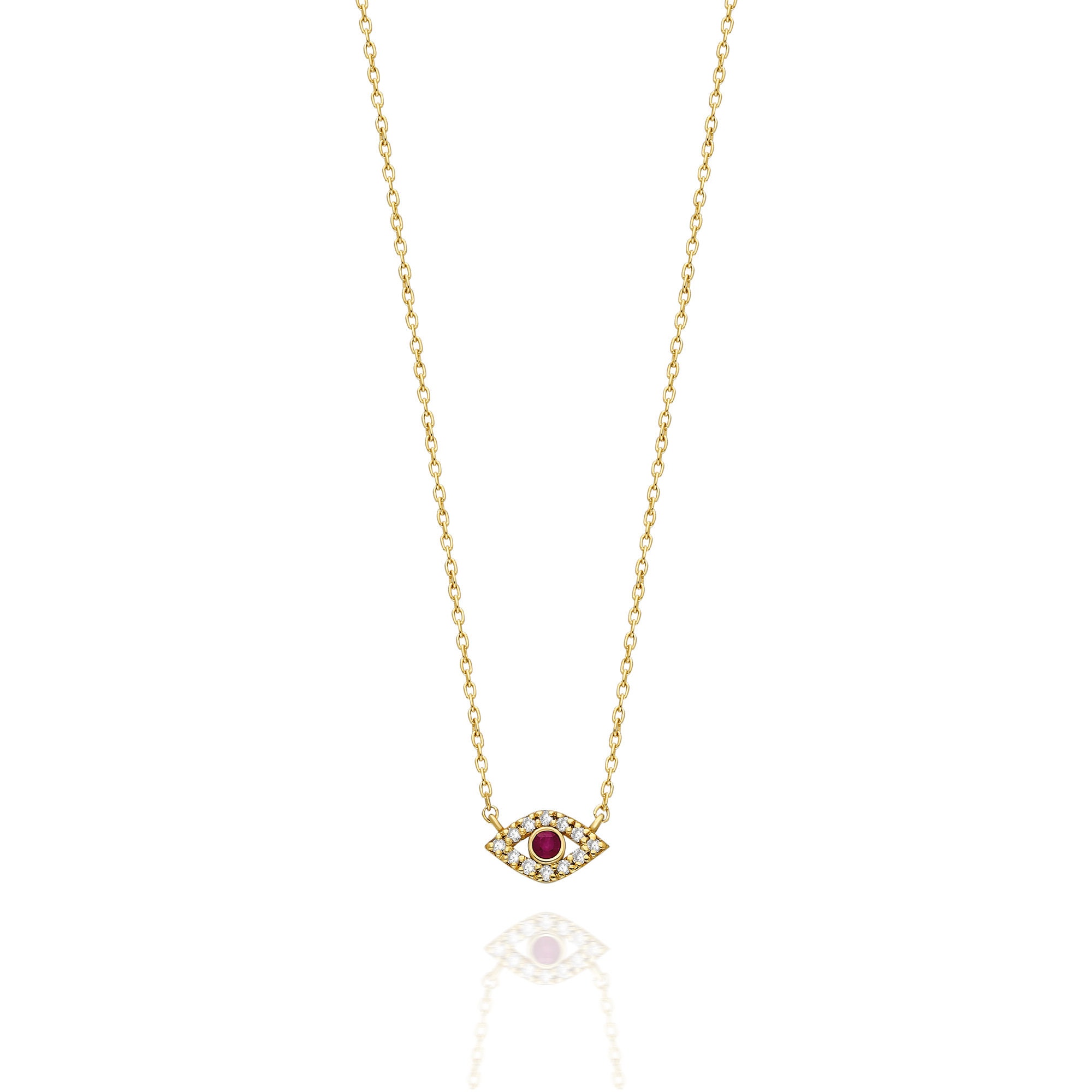 Ruby evil eye necklace store