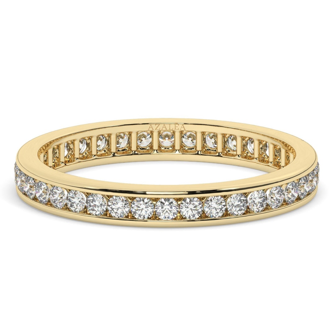 0.50 - 1.5 CT Channel Set Eternity Band / 14k Gold Channel Set Full ...