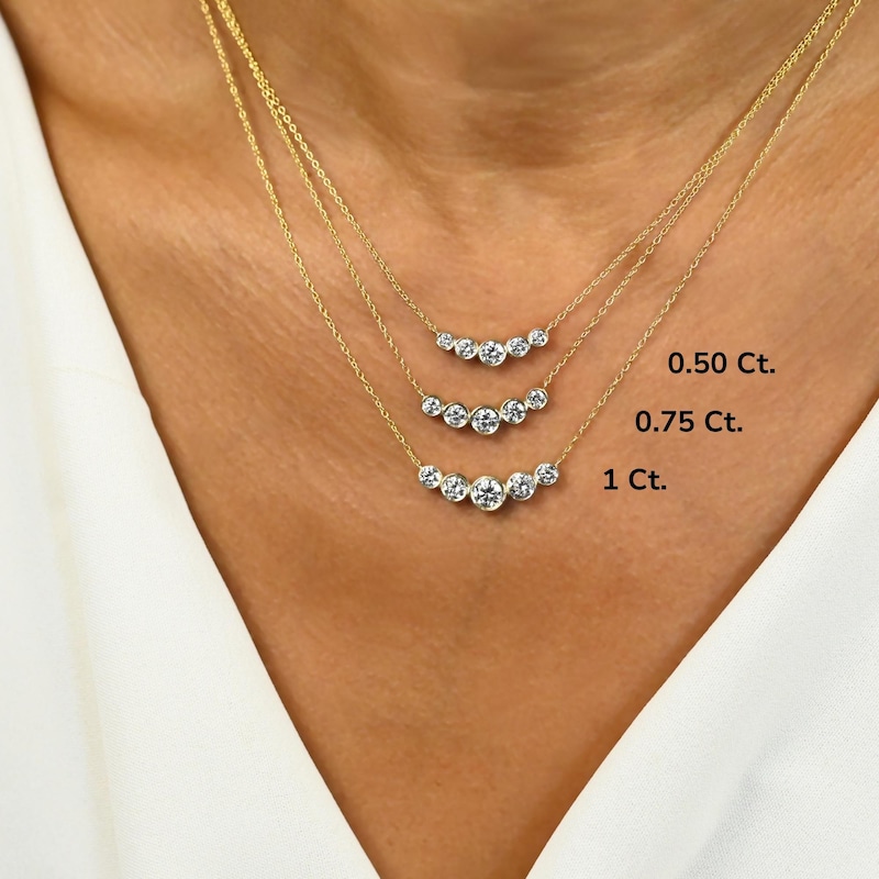 Graduated Diamond Necklace - Etsy