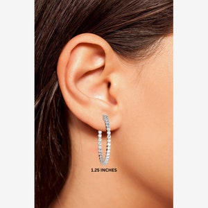 14k Gold Inside Out Diamond Hoop Earrings / 2-4 CARAT Inside Out Hoops ...