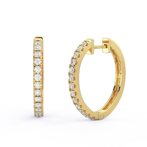 9ct gold diamond huggie earrings store