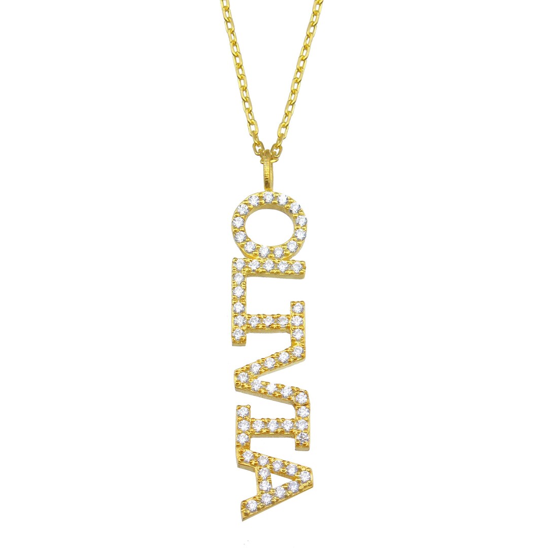Diamond Name Necklace / 14k Personalized Diamond Name Necklace ...