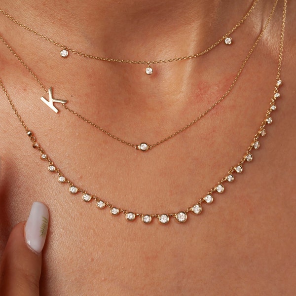 Graduated Diamond Necklace - Etsy