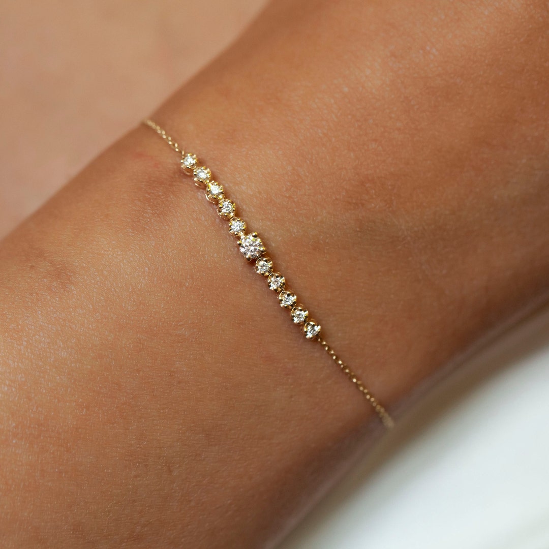 Diamond Bolo Tennis Bracelet / Diamond Bolo Bracelet / Dainty Diamond ...