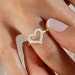 Diamond Heart Ring / 14k Gold Heart Stacking Band / Love Ring / Heart ...