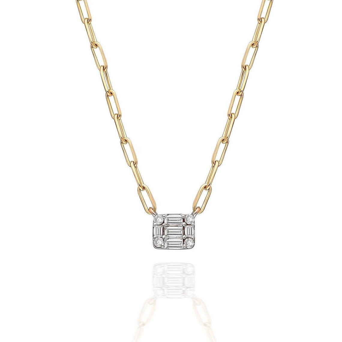 Baguette Diamond Necklace / 14k Gold Diamond Baguette Layer - Etsy