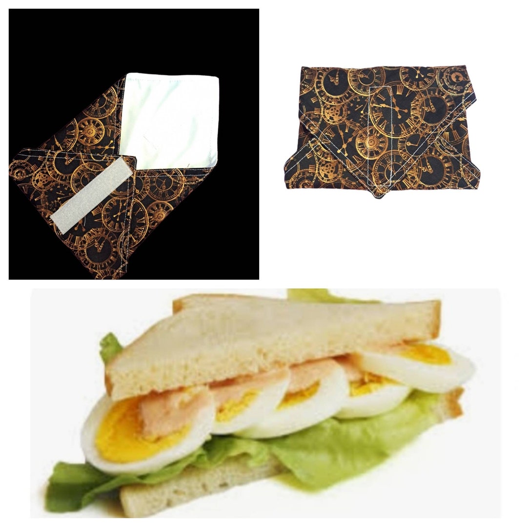 Reusable Sandwich Wrap and Food Bags, Vegan Food Bags, Cloth Sandwich ...