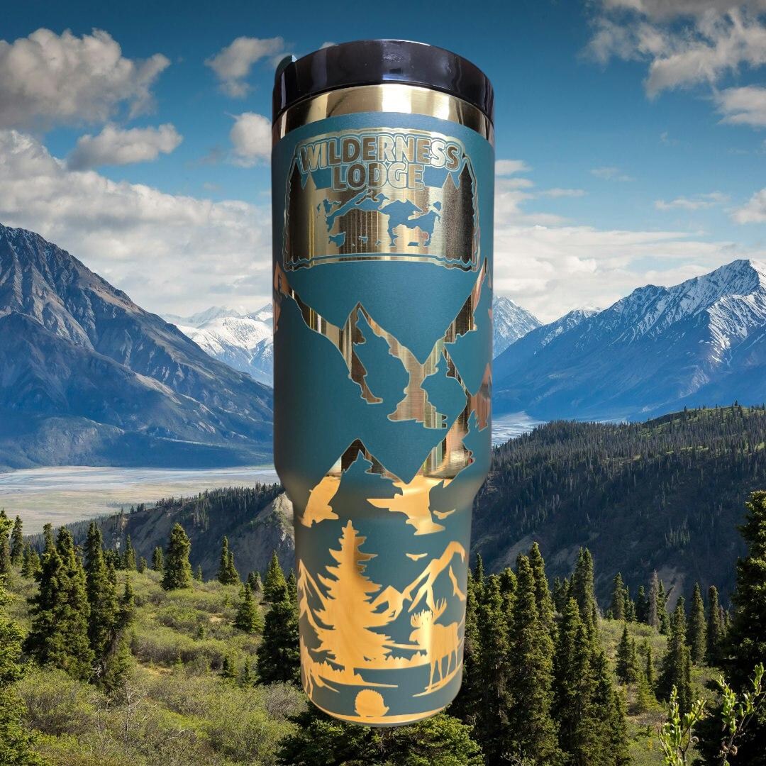 40oz Laser Engraved Wilderness Lodge Tumbler - Etsy