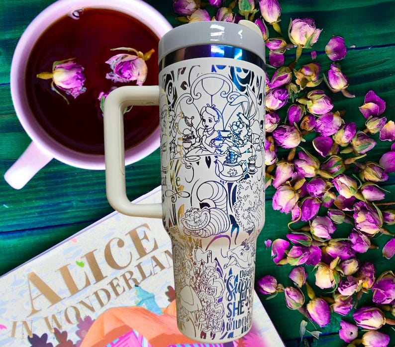 40oz Laser Engraved Alice in Wonderland Tumbler - Etsy