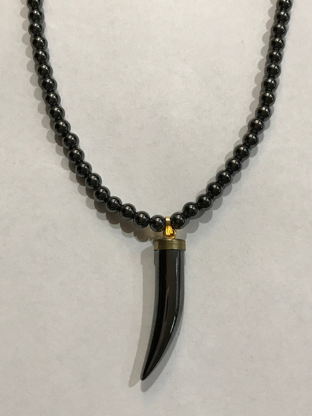 Magnetite Beads Cornicello 16.5 Necklace - Etsy