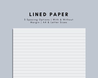 Printable and Editable Lined Paper : Wide College Narrow - Etsy