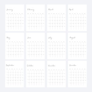 2024 Calendar Printable Minimalist Calendar PDF Monthly Planner 2024 ...